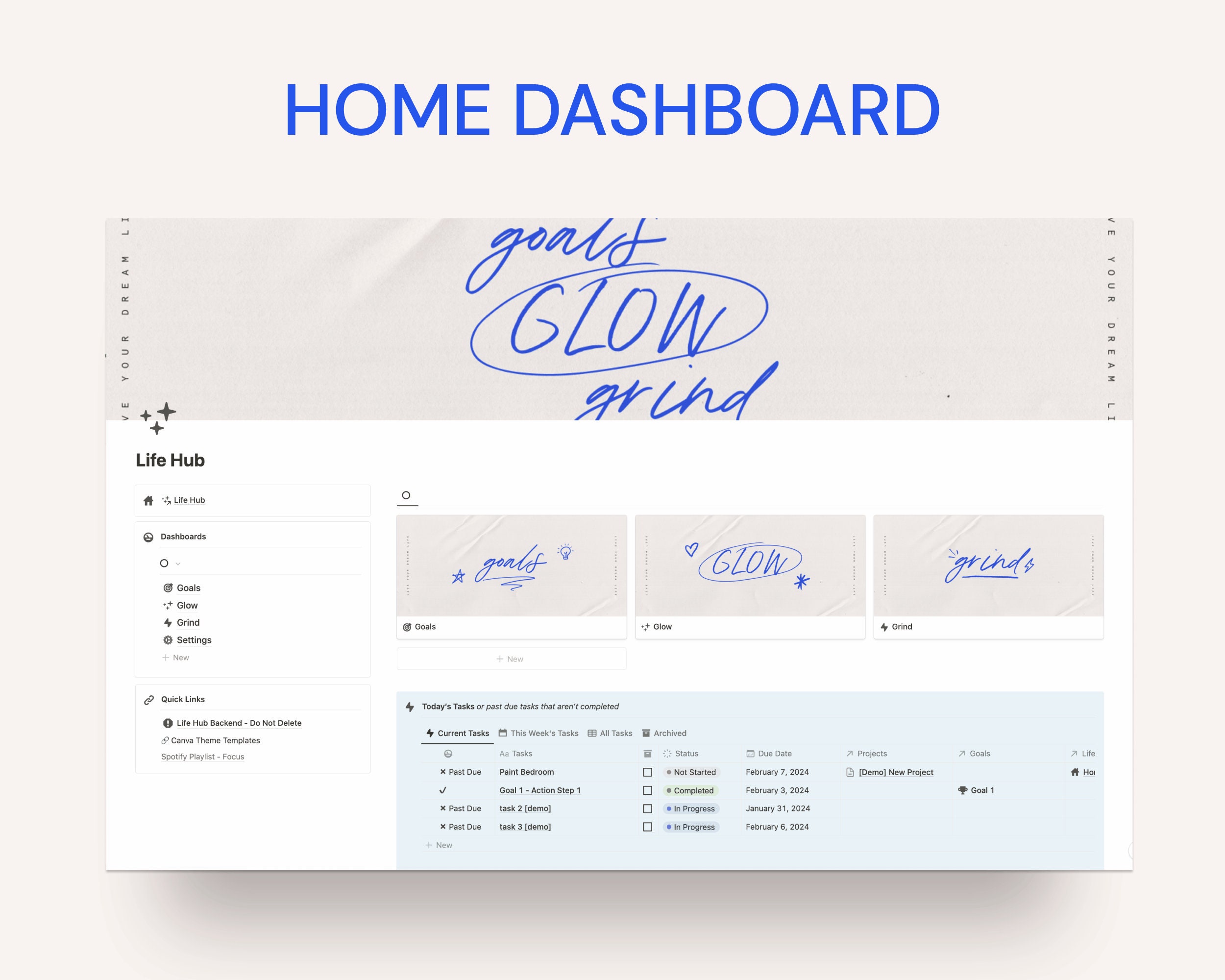 All-in-one Notion Life Hub — Notion Hub to Organize Your Life — Goals ...