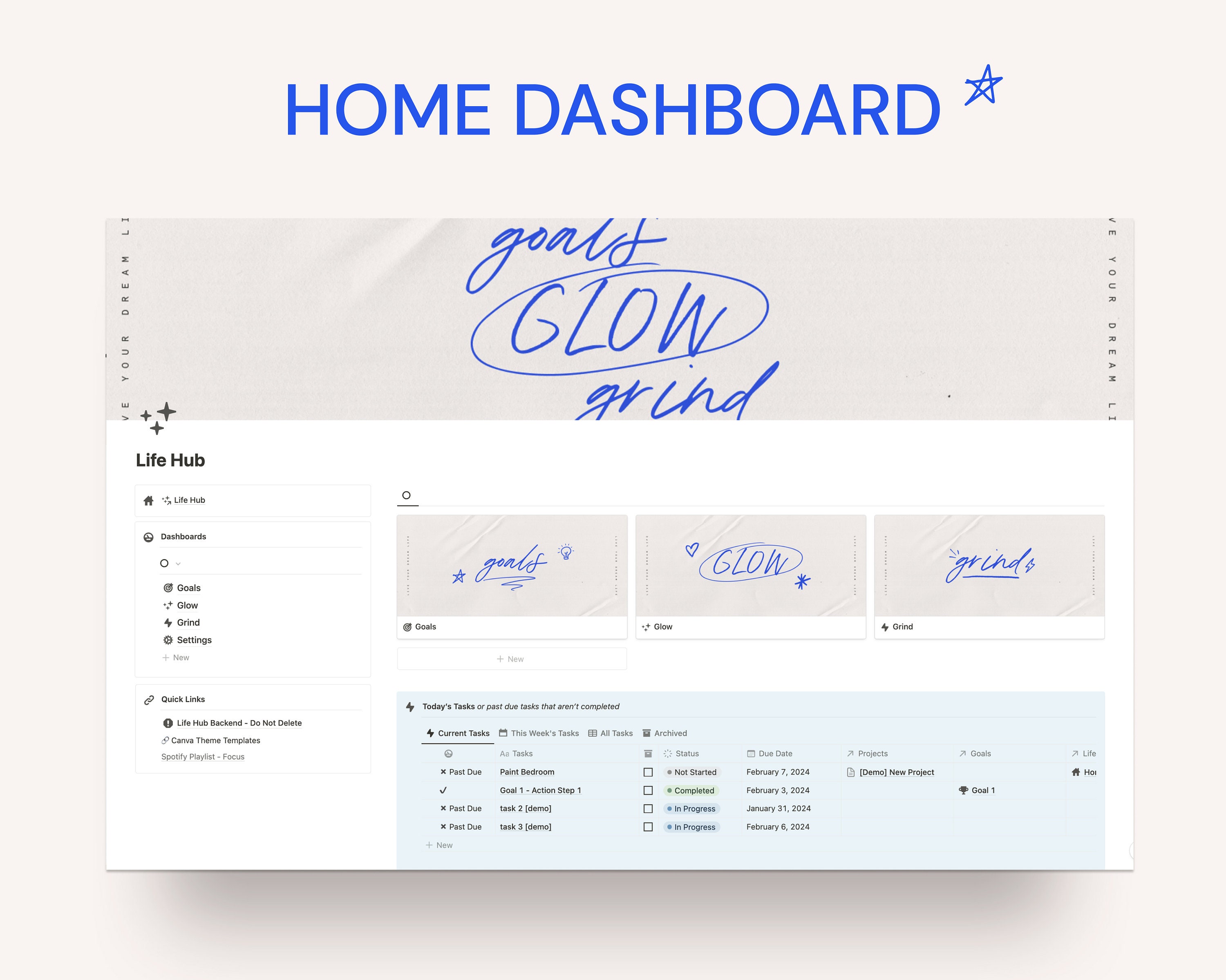 All-in-one Notion Life Hub — Notion Hub to Organize Your Life — Goals ...