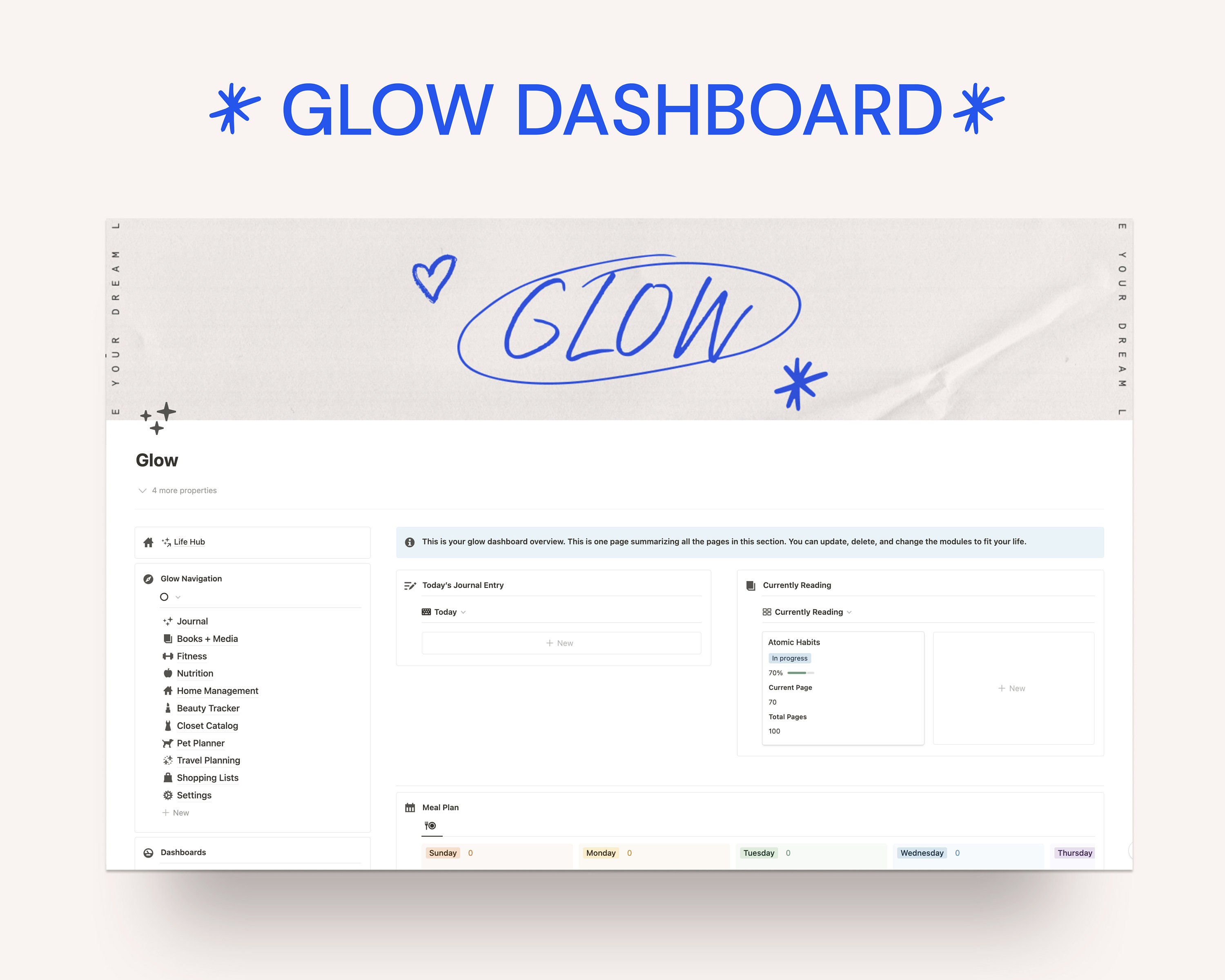 All-in-one Notion Life Hub — Notion Hub to Organize Your Life — Goals ...