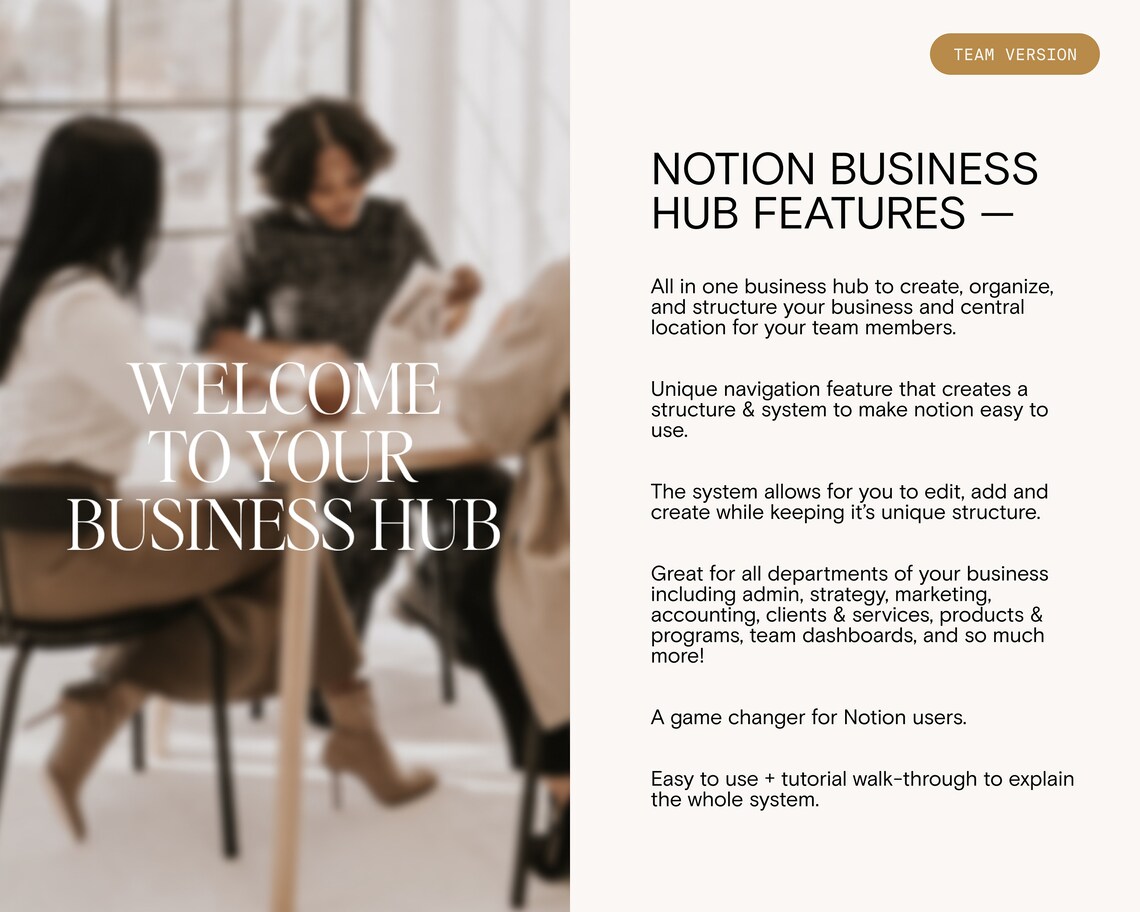 All-in-one Notion Business Team Hub — HQ System Hub to Organize Your ...