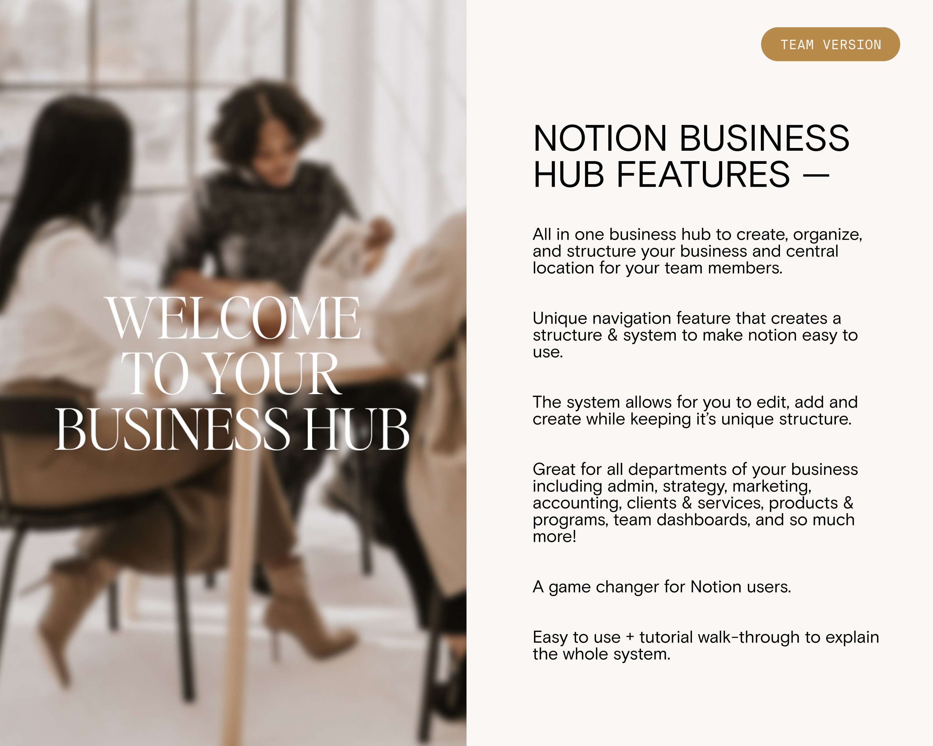 All-in-one Notion Business Team Hub — HQ System Hub to Organize Your ...