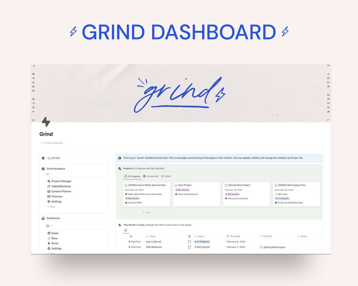 All-in-one Notion Life Hub — Notion Hub to Organize Your Life — Goals ...