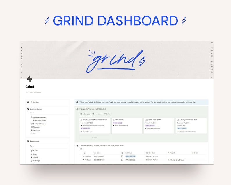 All-in-one Notion Life Hub — Notion Hub to Organize Your Life — Goals ...