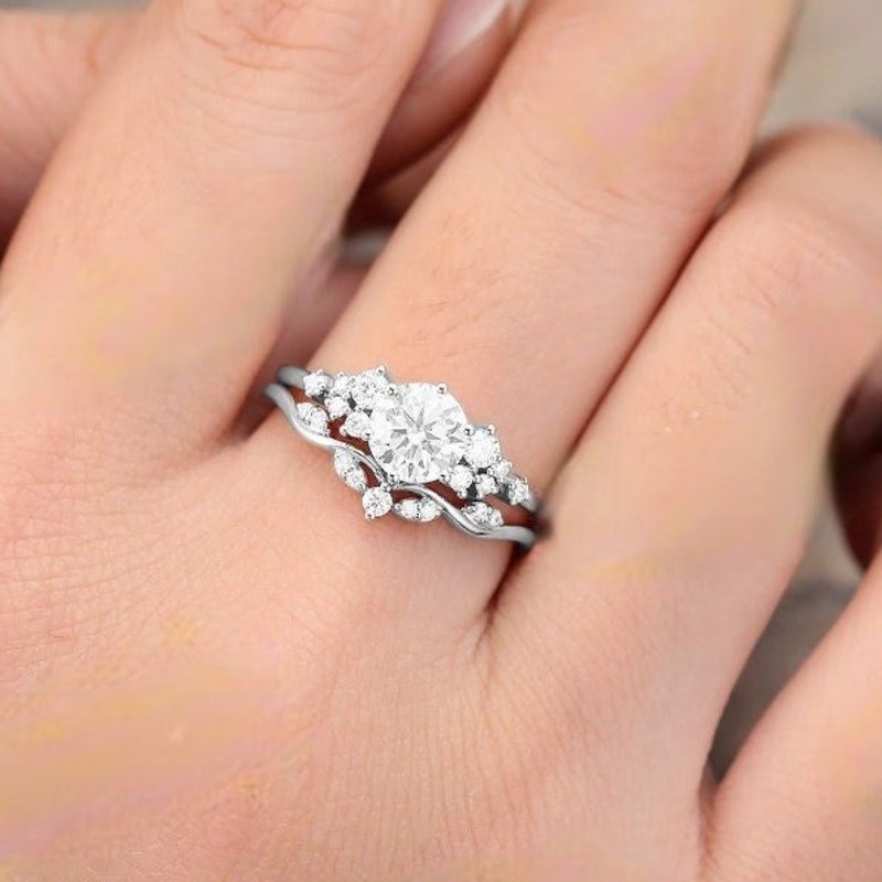 Unique Wedding Ring Set - Etsy