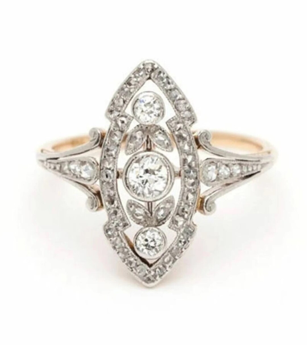 Art Deco, Silver Statement Ring Long Distance Gift Estate Ring ...