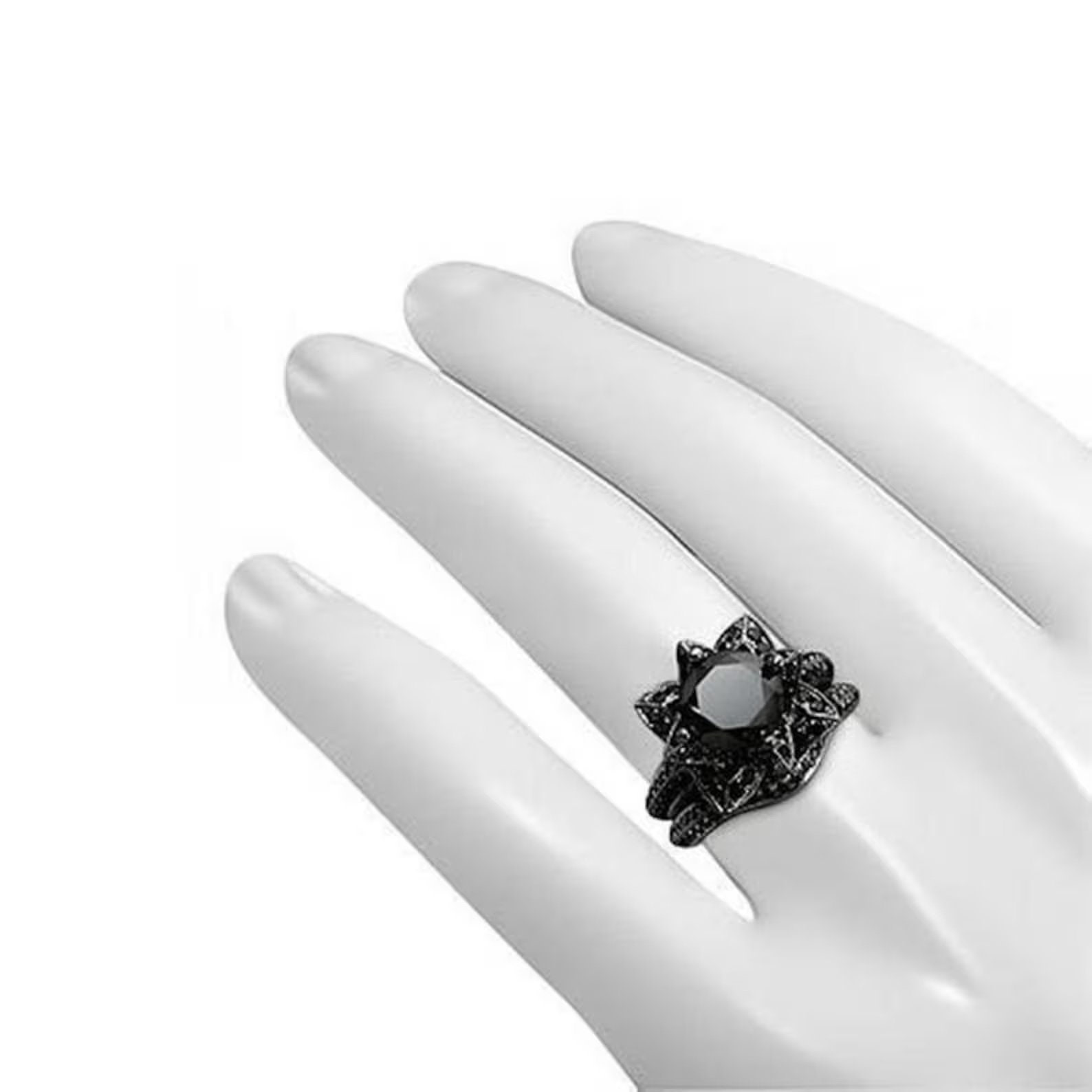 Black Diamond Ring Sets, Black 2.50CT Black in Black Black Diamond Ring Sets, Black 2.50CT Black in Black