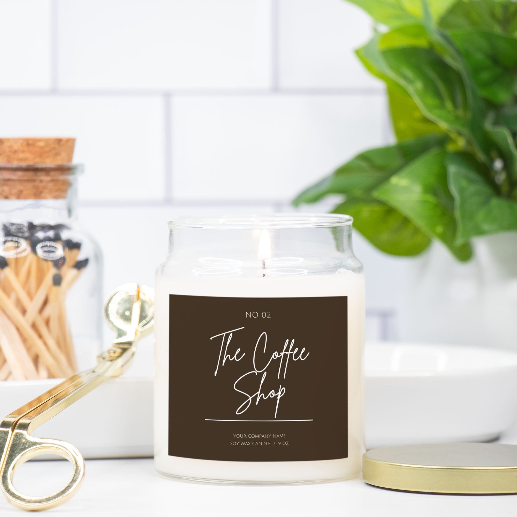 Candle Labels Template Canva, Printable Holiday Candle Label Design ...