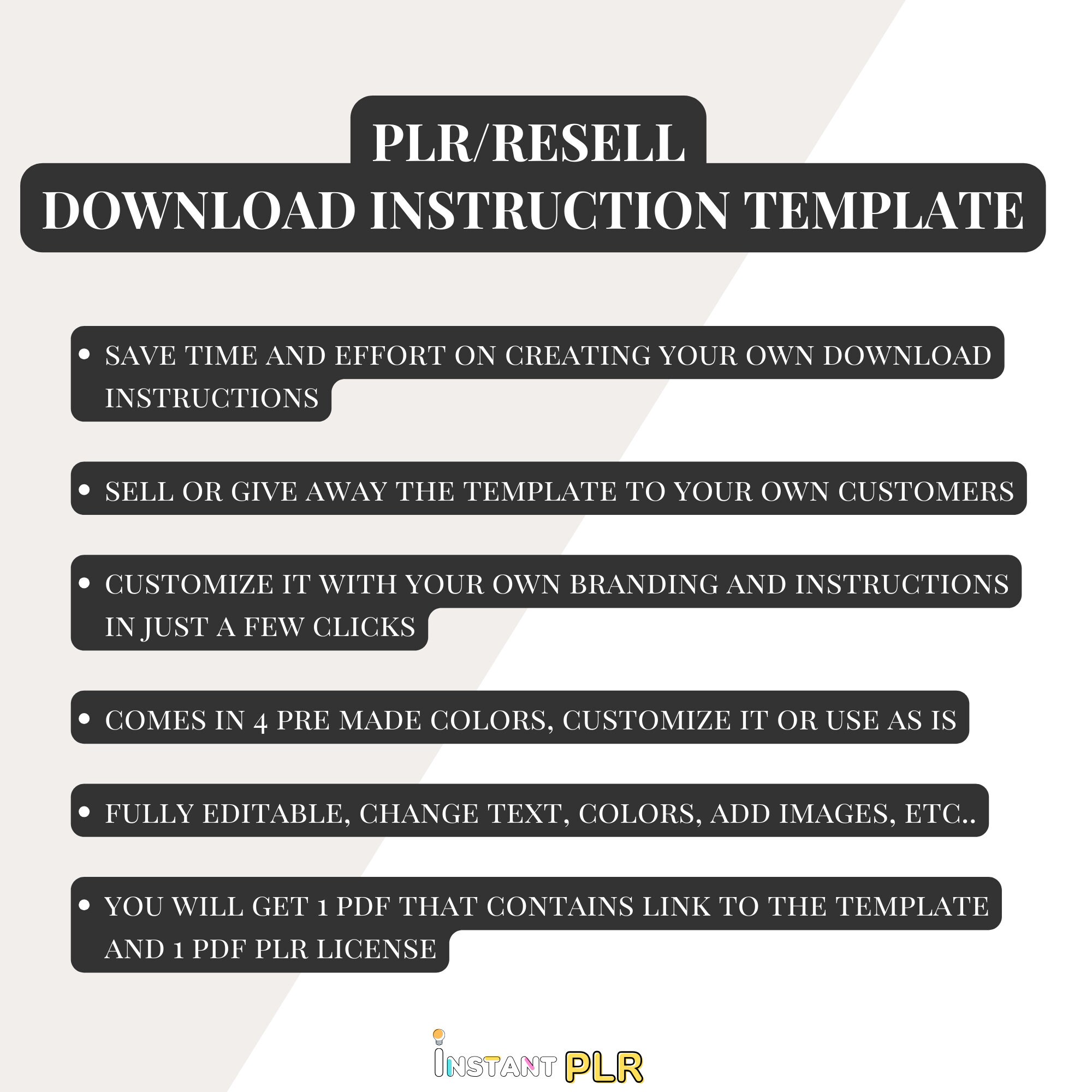 PLR Resell Digital Download Instruction Templates for Digital Products ...