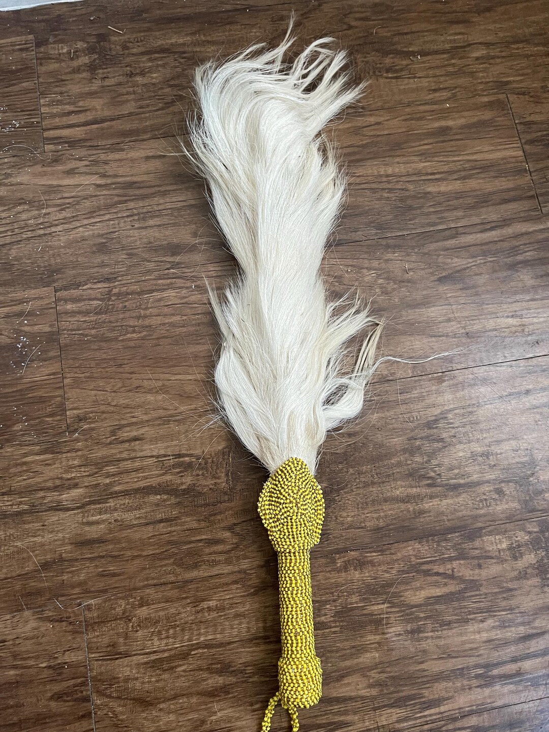 African Yellow Beaded Irukere Horse Tail - Etsy