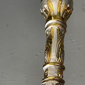 Elegant Walking Stick, Metal Cane,black Cain With White and Gold Handle ...