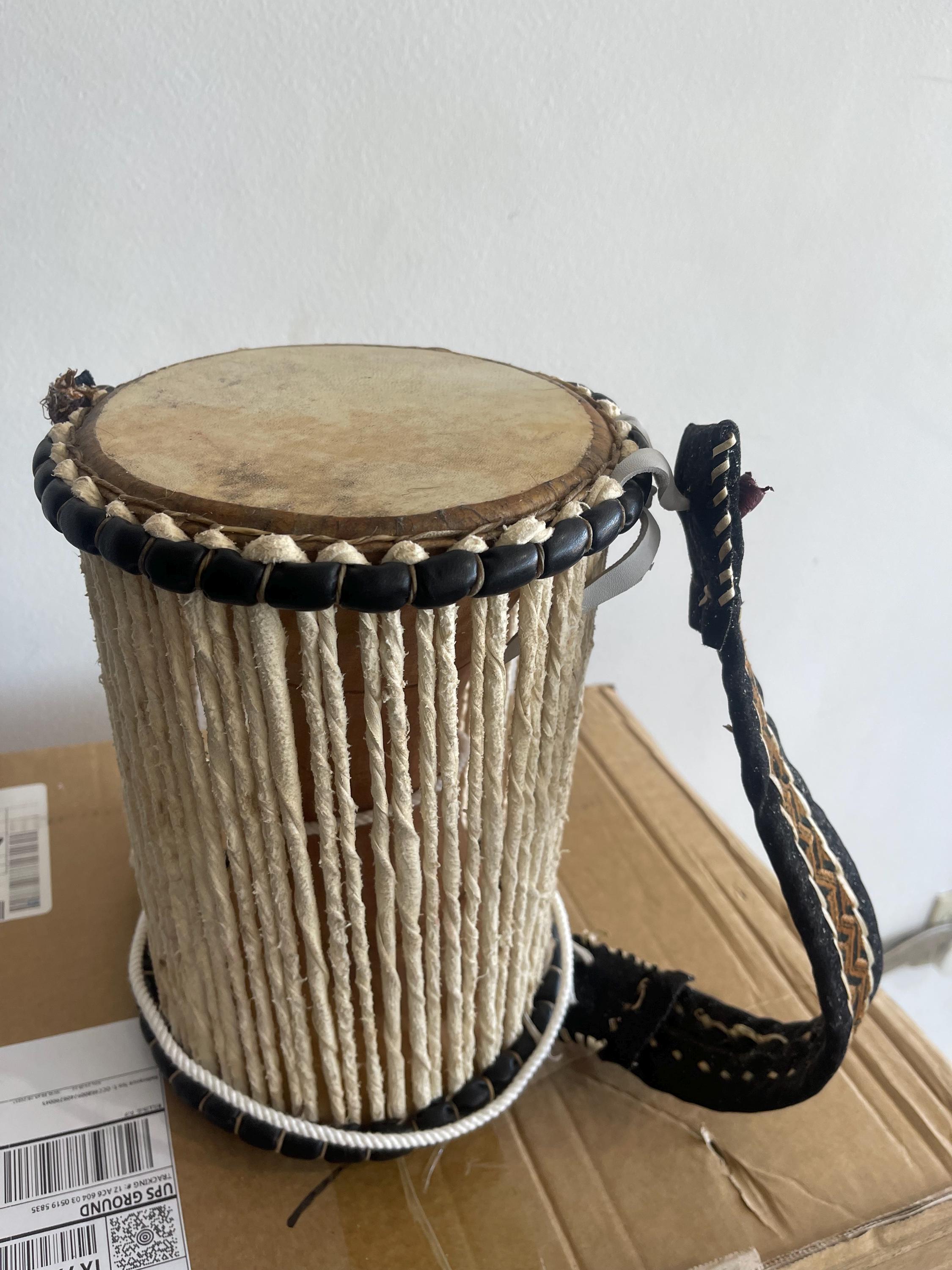 Nigerian Talking Drum Ilu (gan-gan) With Beater Stick - Etsy