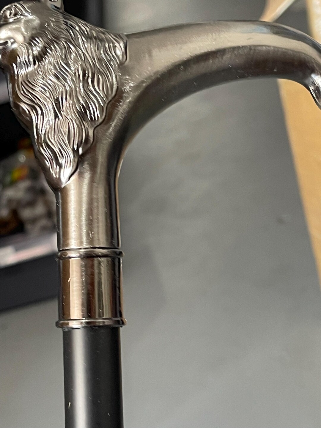 Elegant Walking Stick, Metal Cane,black Cain With Silver Handle. - Etsy