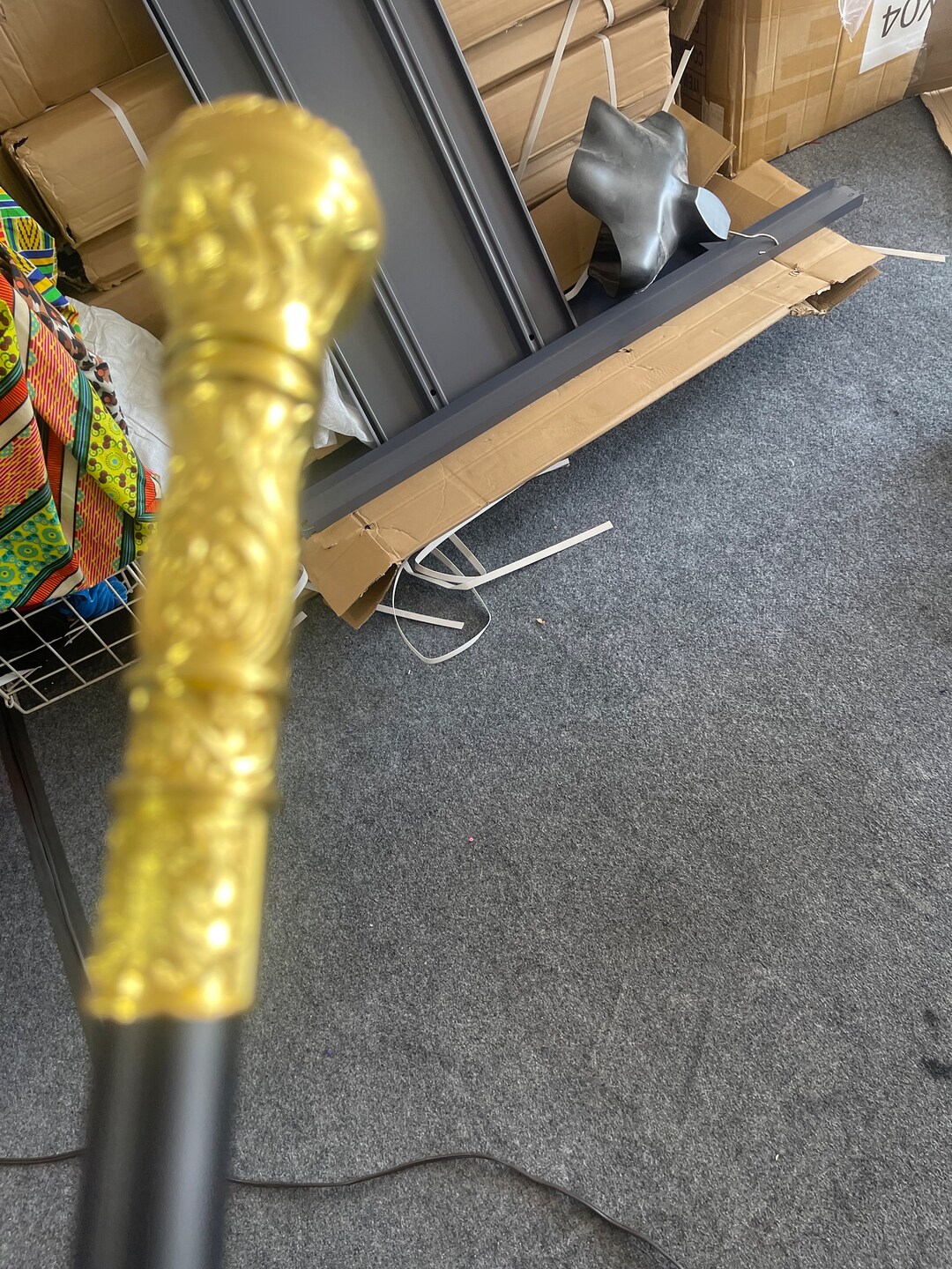 Elegant Walking Stick, Metal Cane,black and Gold - Etsy