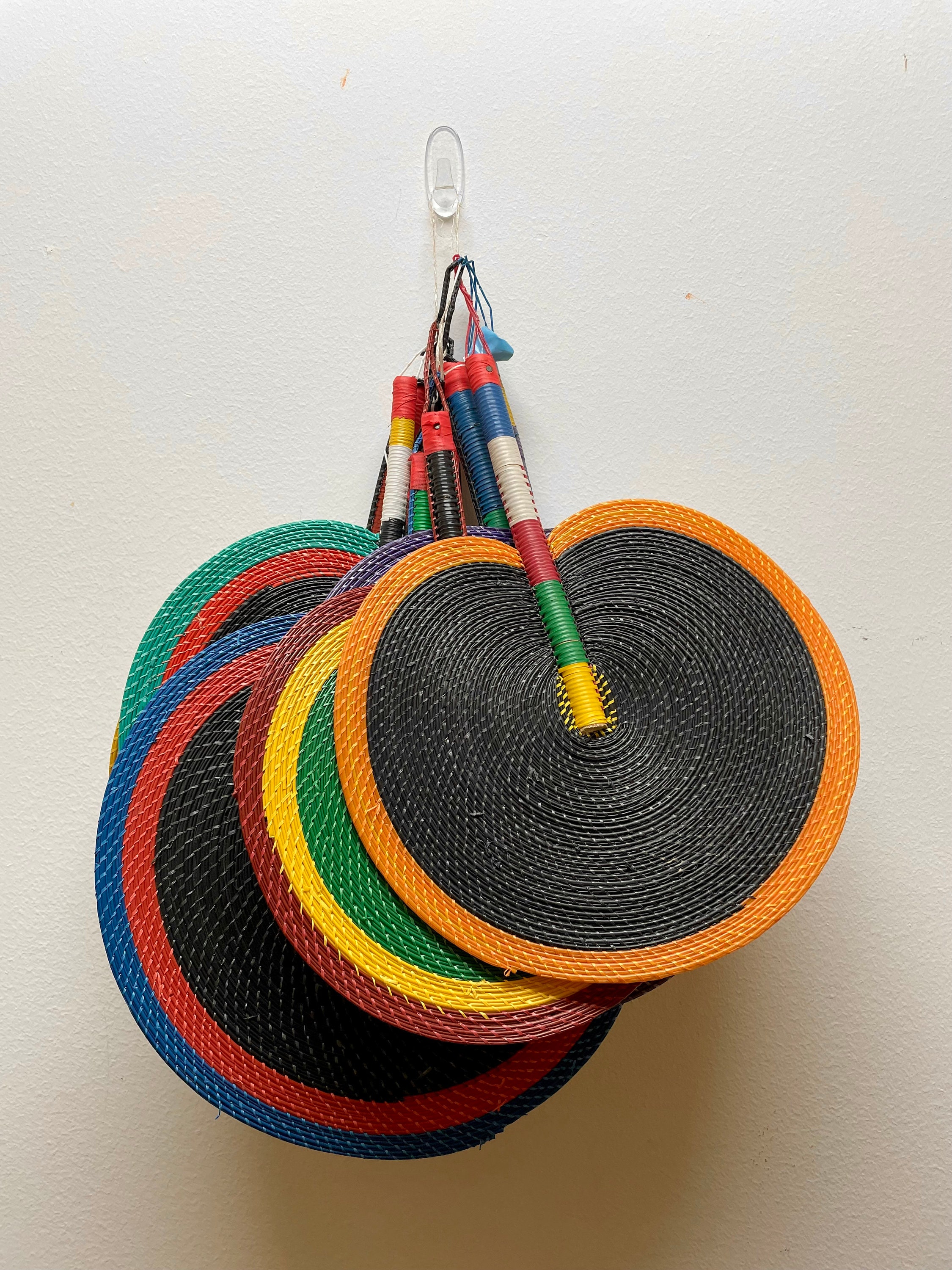 Colorful Handheld Straw Fans/ Bolga Hand Fans - Etsy