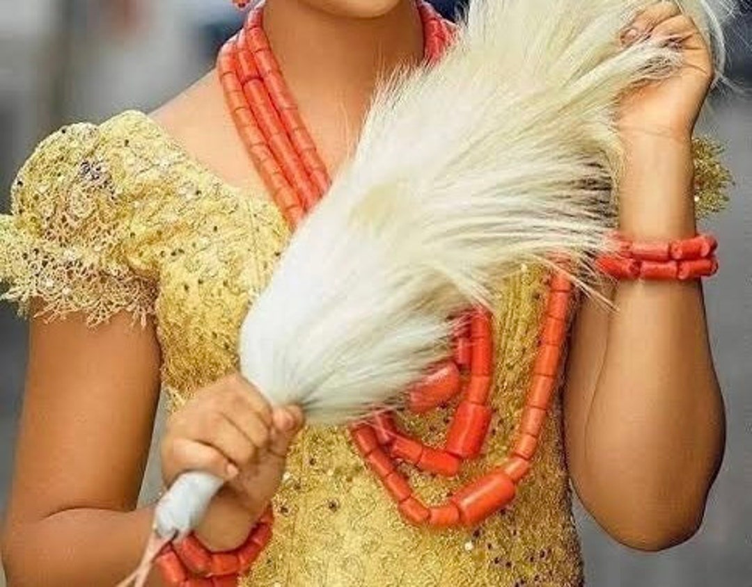 African WHITE Beaded Irukere Horse Tail - Etsy