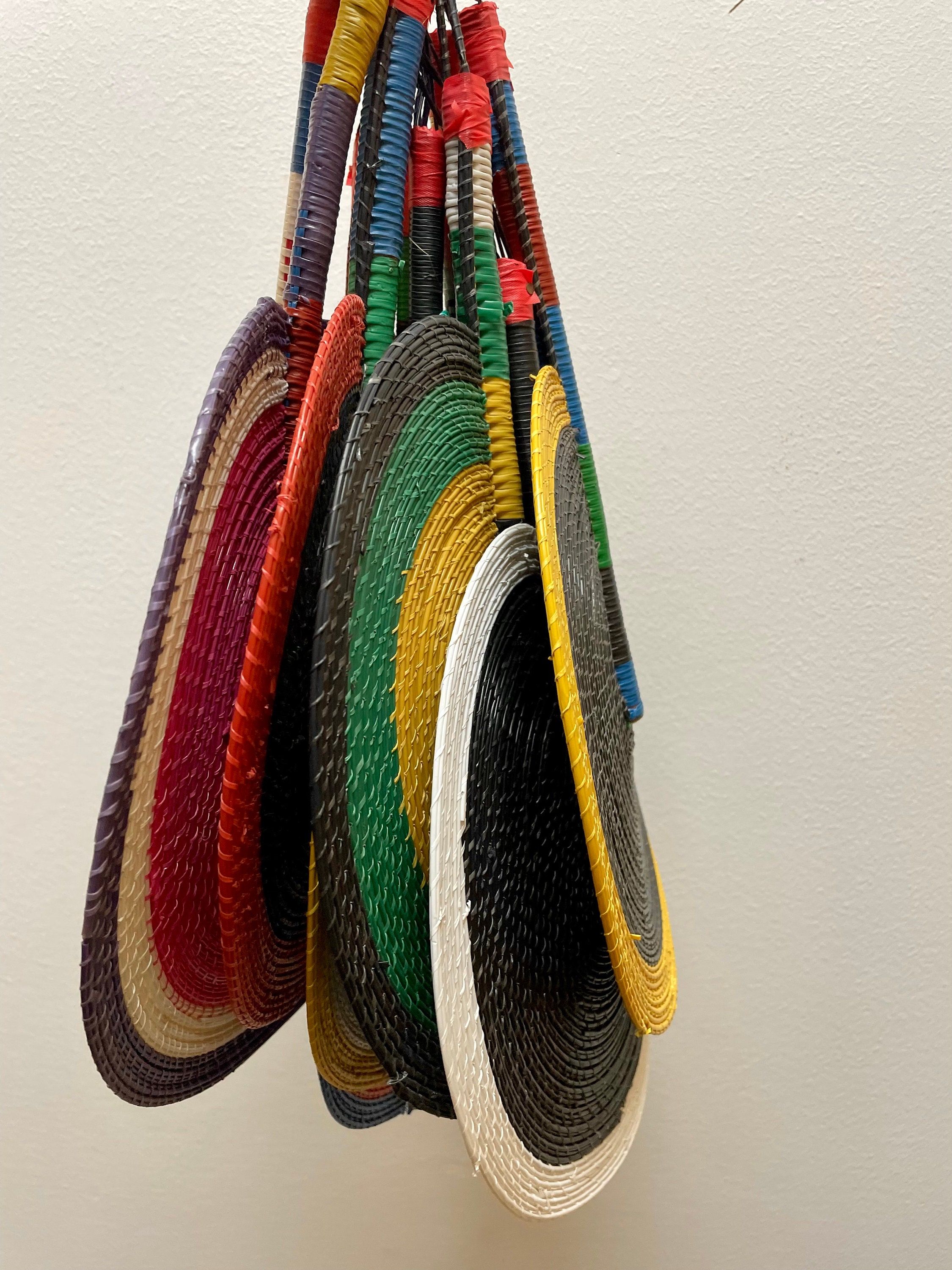 Colorful Handheld Straw Fans/ Bolga Hand Fans - Etsy