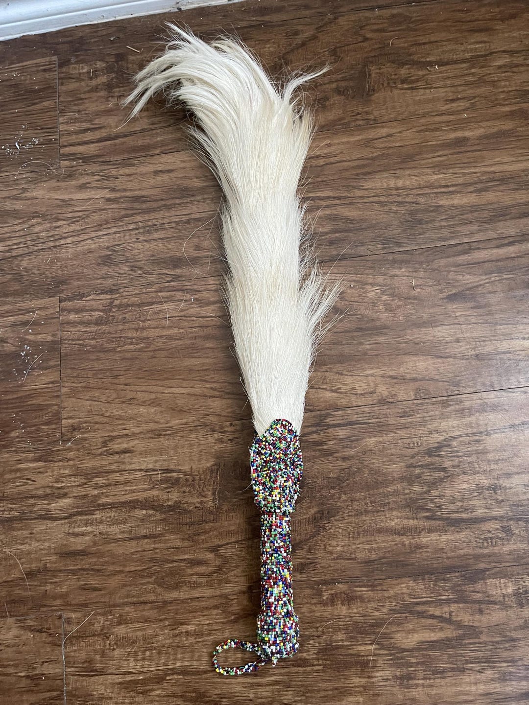 African Red Beaded Irukere Horse Tail - Etsy