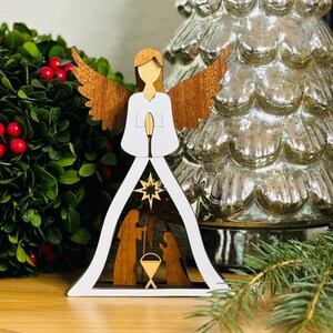Unique Personalized Nativity Scene, Nativity Angel Decor for Table ...