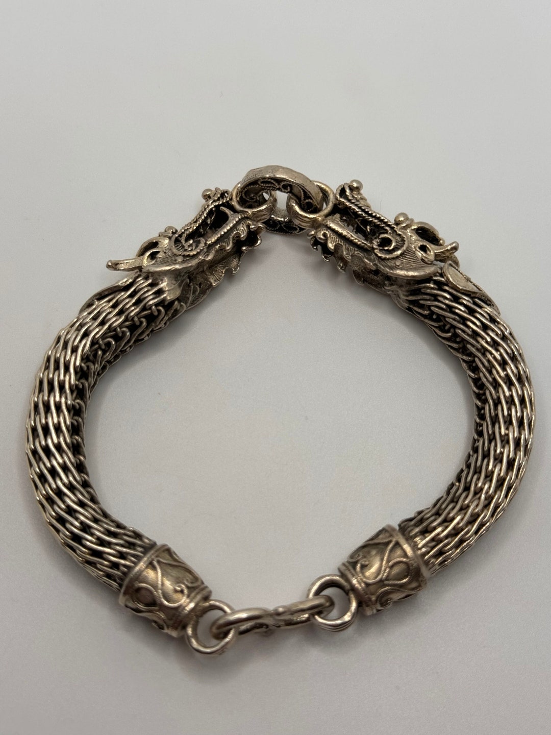 Sterling Silver Vintage Dragon Bracelet - Etsy