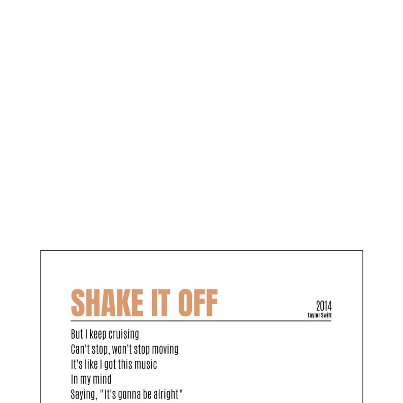 Shake It off Poster Motivational Poster Printable Wall Art - Etsy