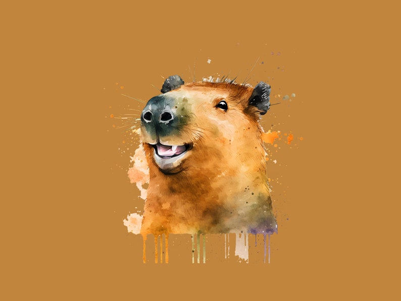 Watercolor Capybara Clipart Set, Cute Capybara Clipart, Hand-painted ...