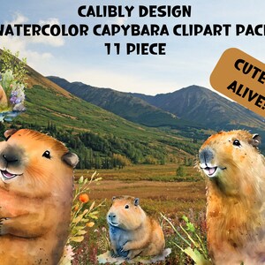 Watercolor Capybara Clipart Set, Cute Capybara Clipart, Hand-painted ...