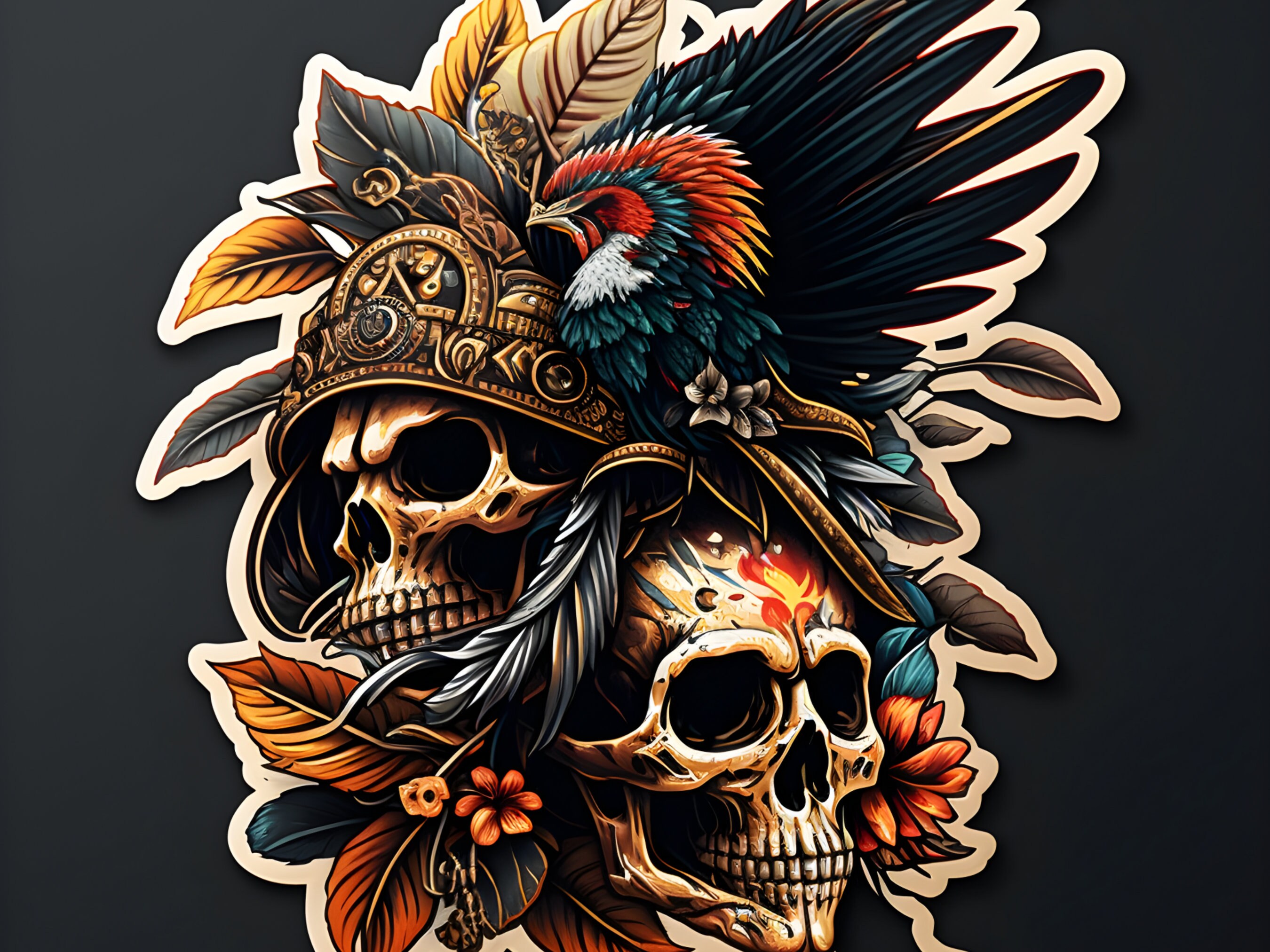 Traditional Printable Sticker Pack: Owls, Skulls, and Eagles, Vintage ...