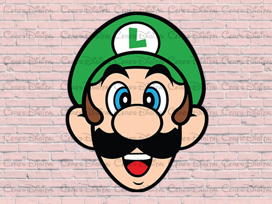 Luigi Head Png File Luigi Png File Luigi High (Download Now) - Etsy