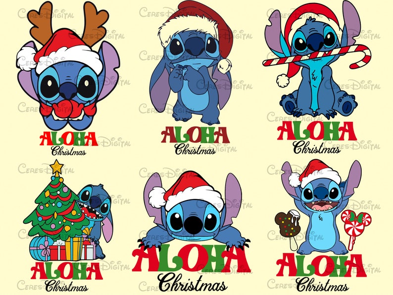 Aloha Christmas Stitch SVG Bundle Stitch Xmas SVG Bundle - Etsy