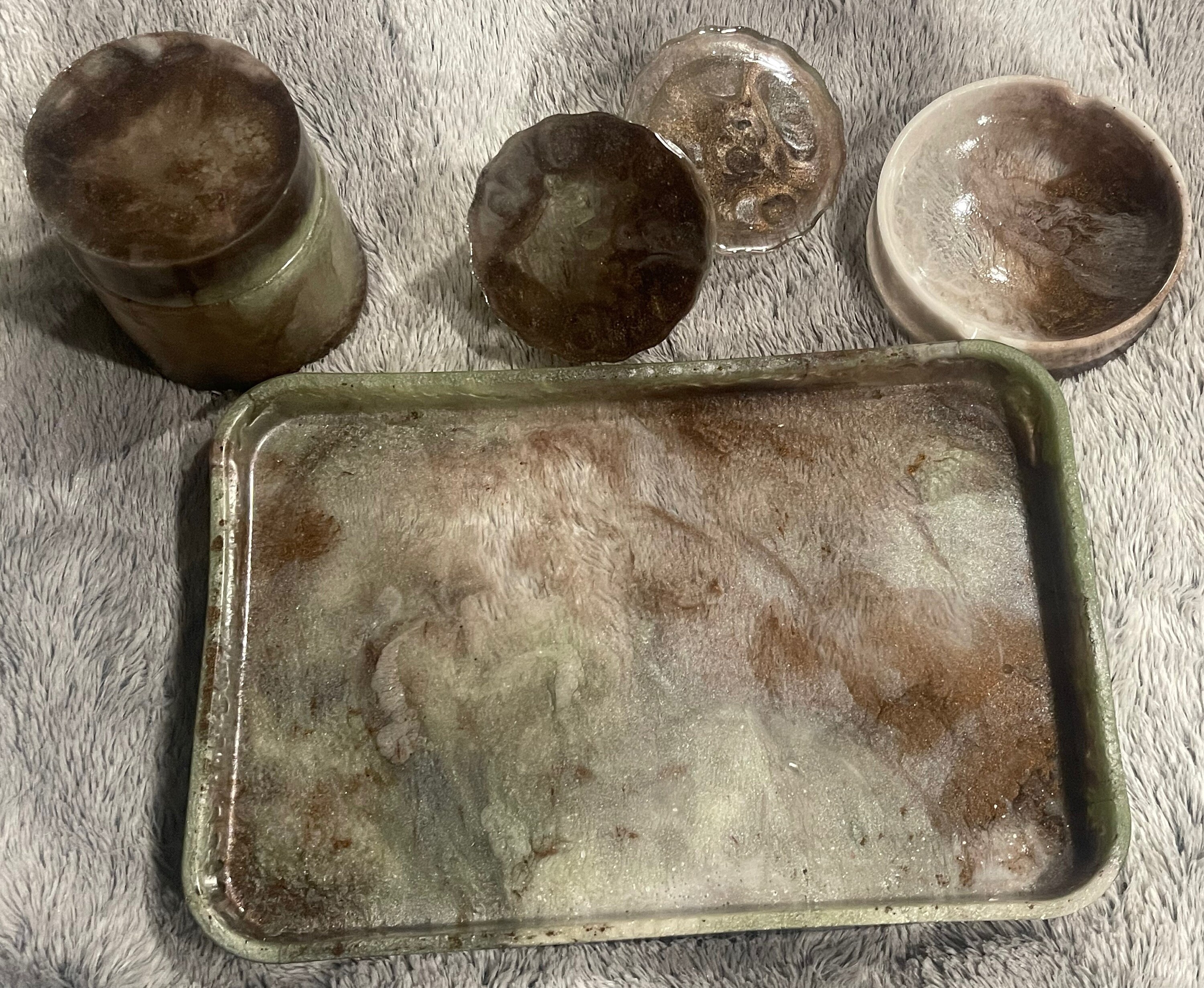 4 Piece Large Epoxy Resin Rolling Trays - Etsy