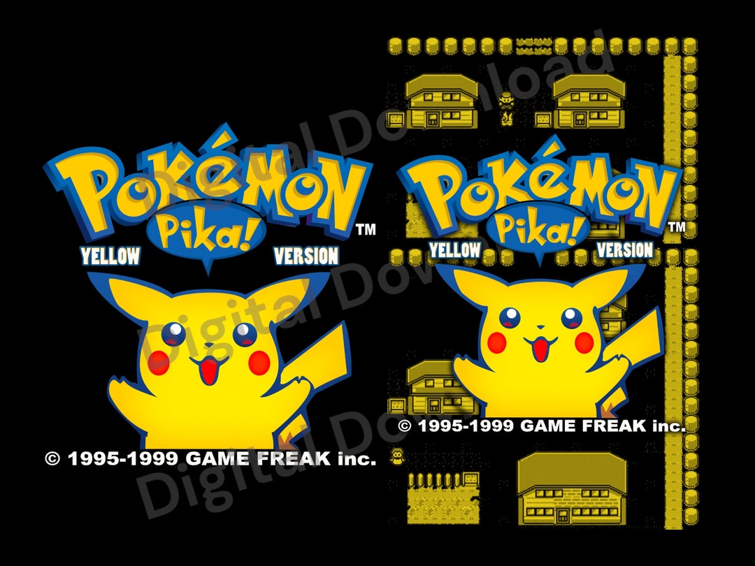 Pokemon Yellow Ready to Print Double T-shirt Graphic Tee Design Pack ...