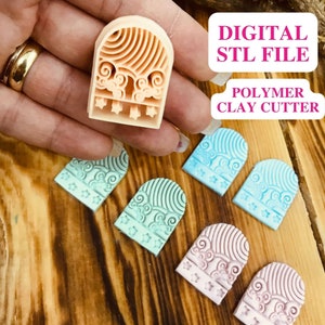 Sea and Star Pattern STL File for 3D Printing, Polymer Clay Stamp Stl ...