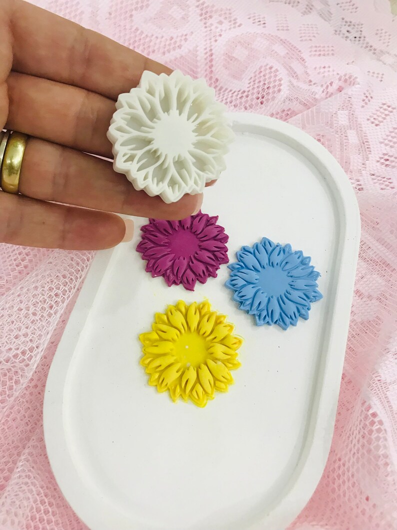 Sunflower Daisy STL File for 3D Printing, Polymer Clay Cutter Stl File ...