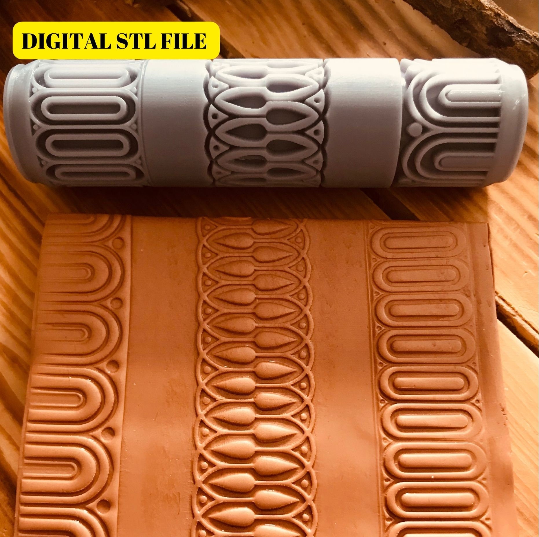Decorative Borders Pattern Texture Roller STL File for 3D Printing ...