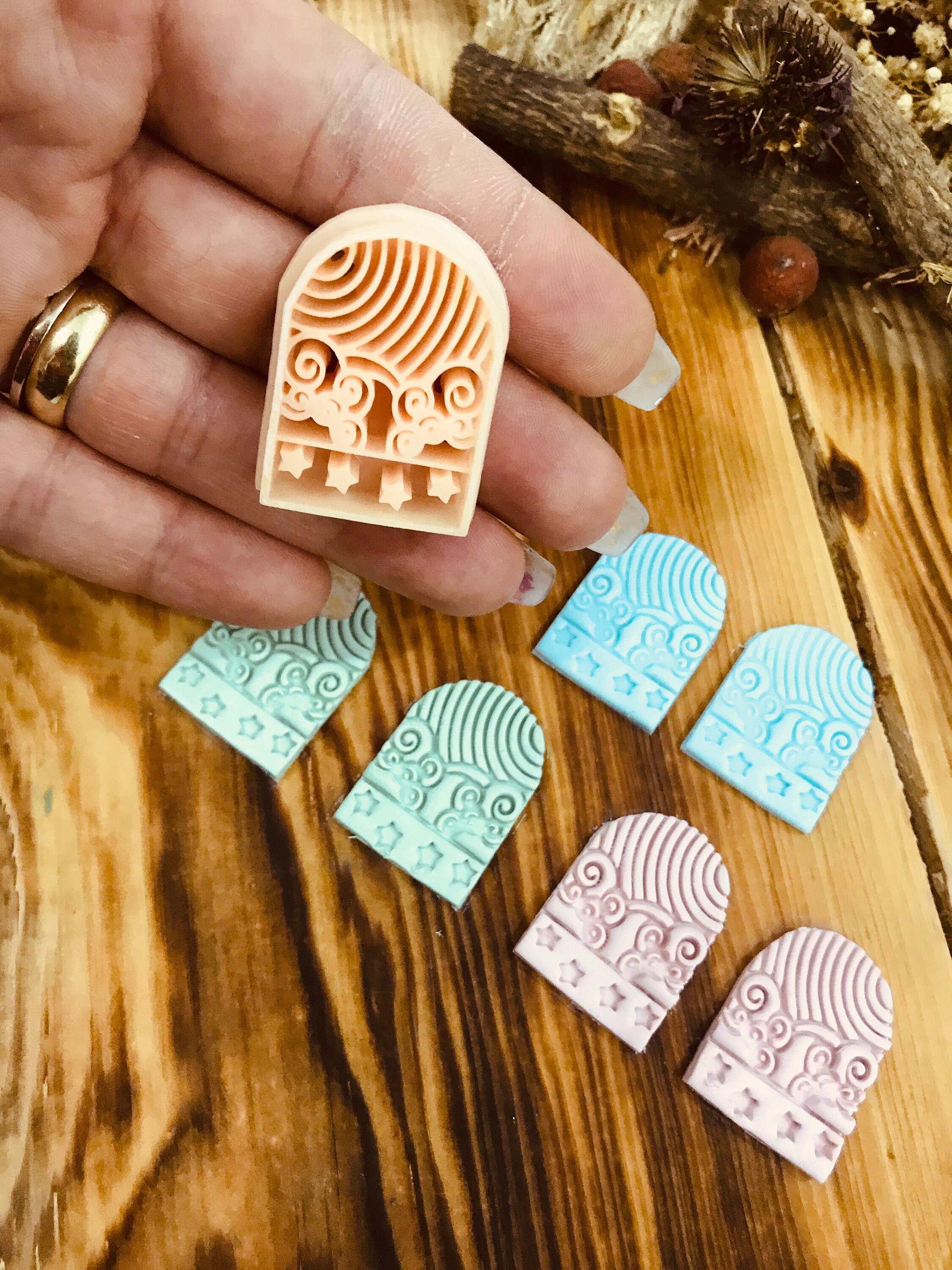 Sea and Star Pattern STL File for 3D Printing, Polymer Clay Stamp Stl ...