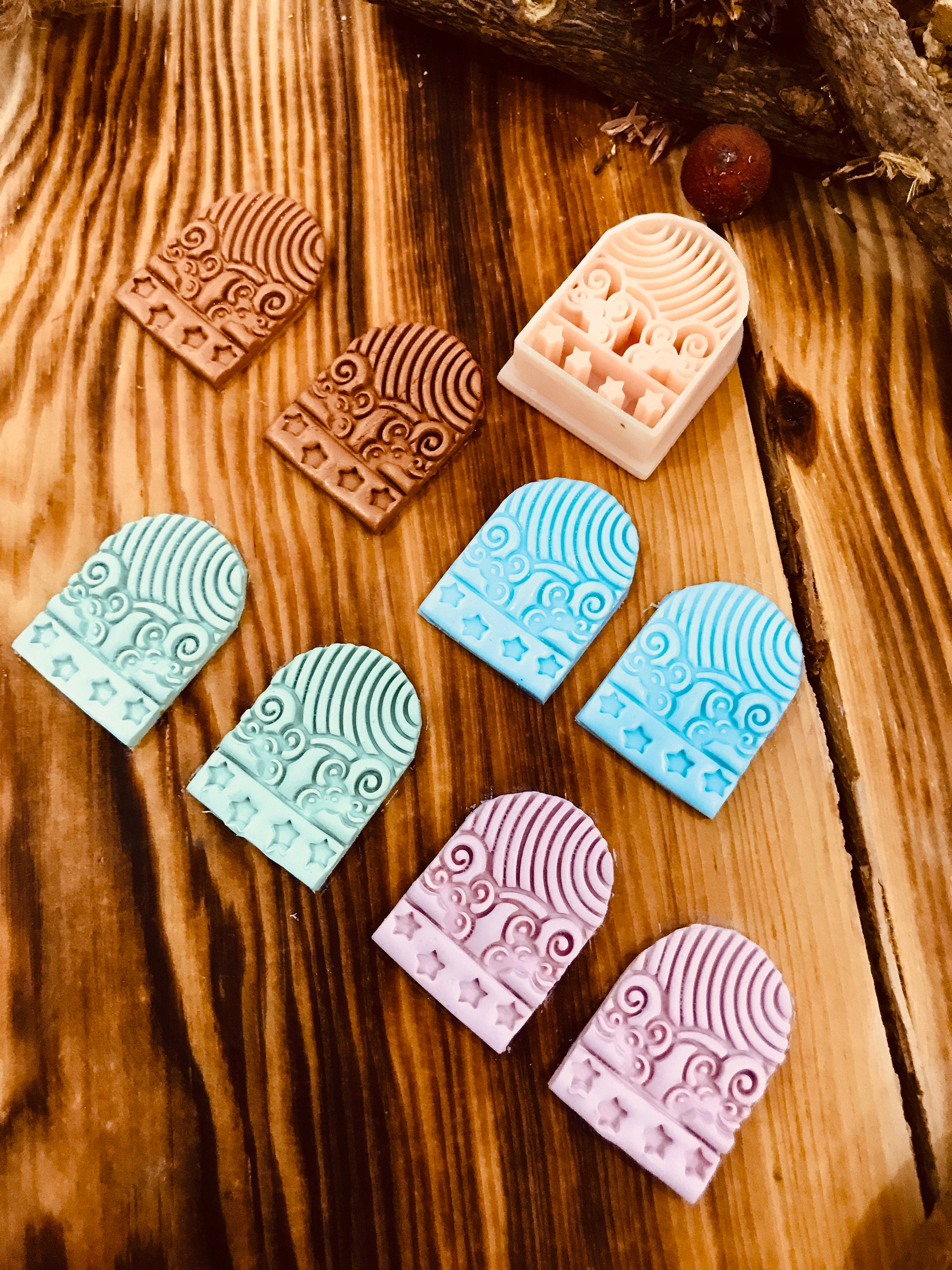 Sea and Star Pattern STL File for 3D Printing, Polymer Clay Stamp Stl ...