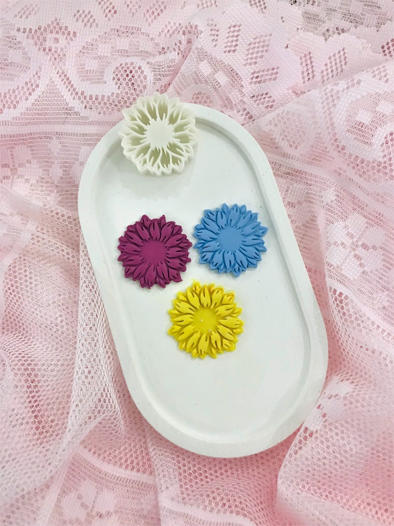 Sunflower Daisy STL File for 3D Printing, Polymer Clay Cutter Stl File ...