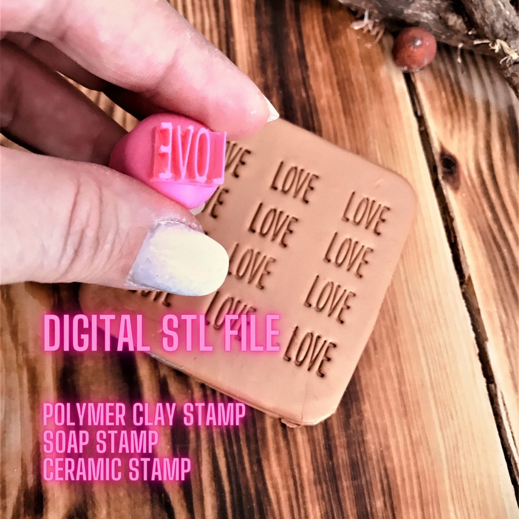 Micro Cutter "love" STL File for 3D Printing, Polymer Clay Stamp Stl ...