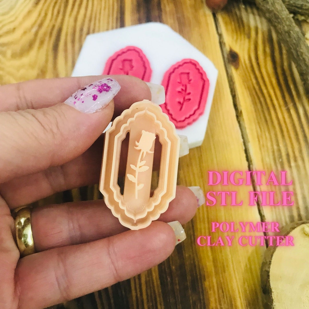 Vintage Rose Pattern STL File for 3D Printing, Polymer Clay Stamp Stl ...
