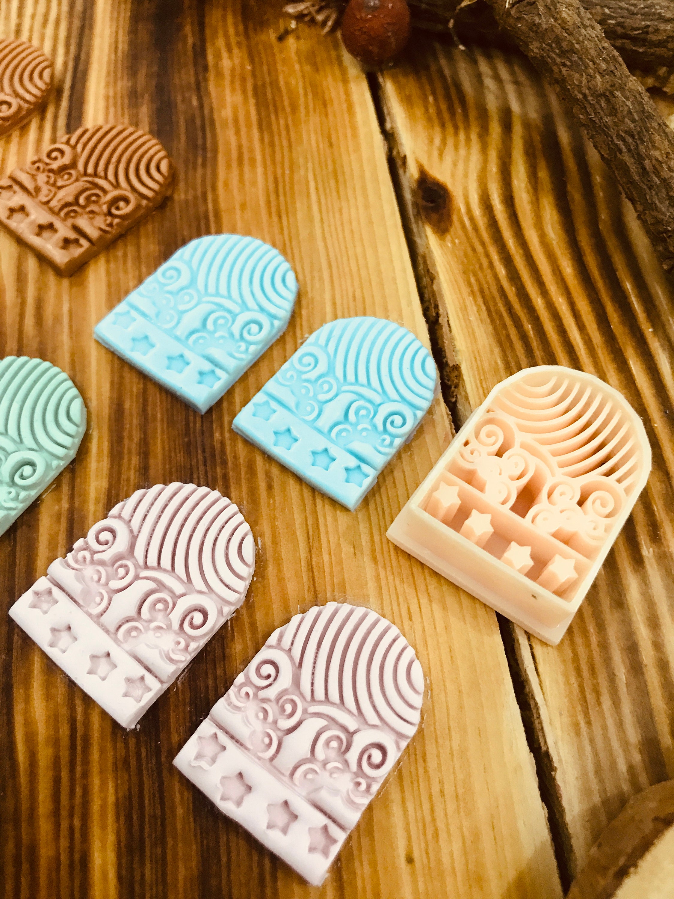 Sea and Star Pattern STL File for 3D Printing, Polymer Clay Stamp Stl ...