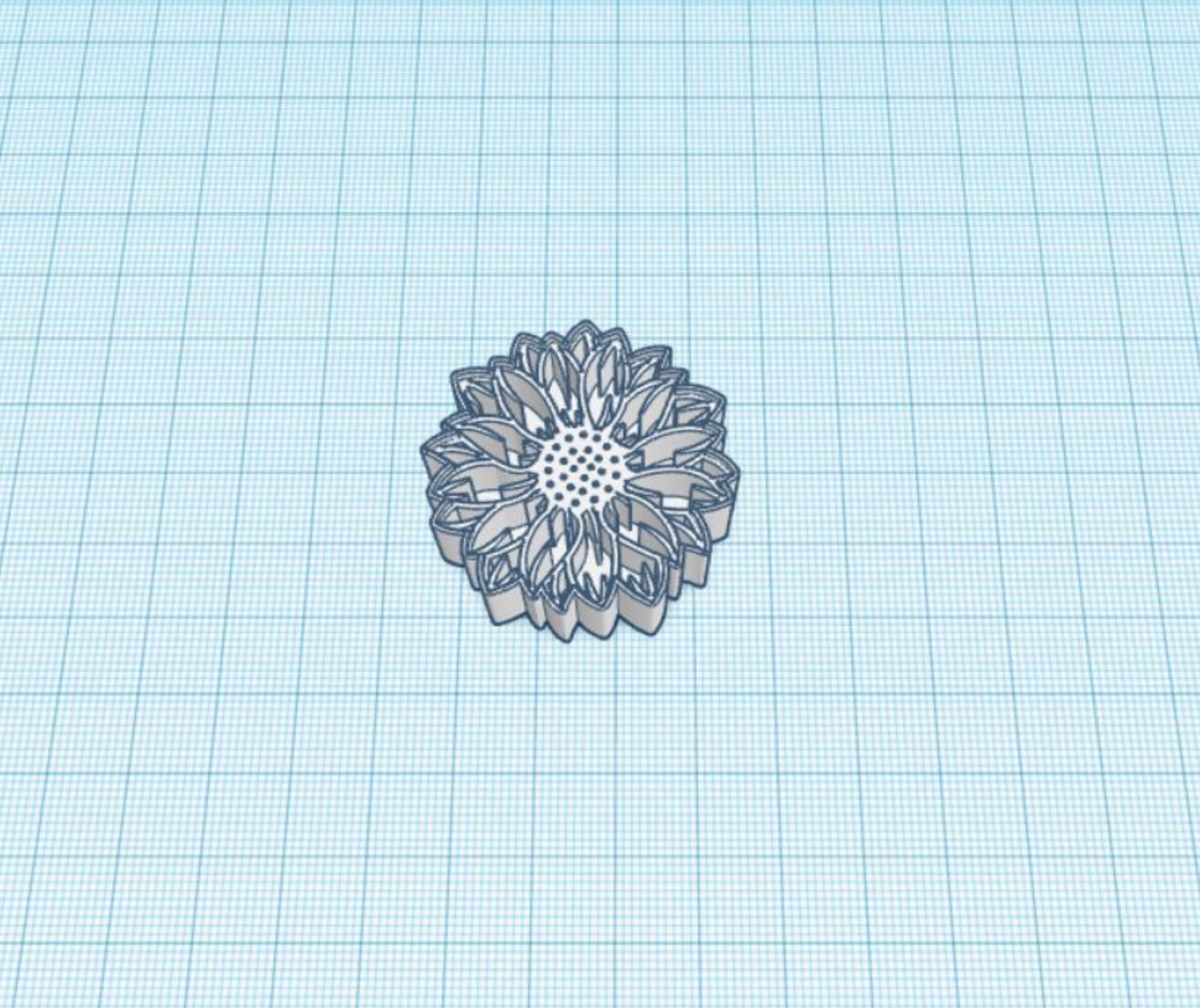 Sunflower Daisy STL File for 3D Printing, Polymer Clay Cutter Stl File ...