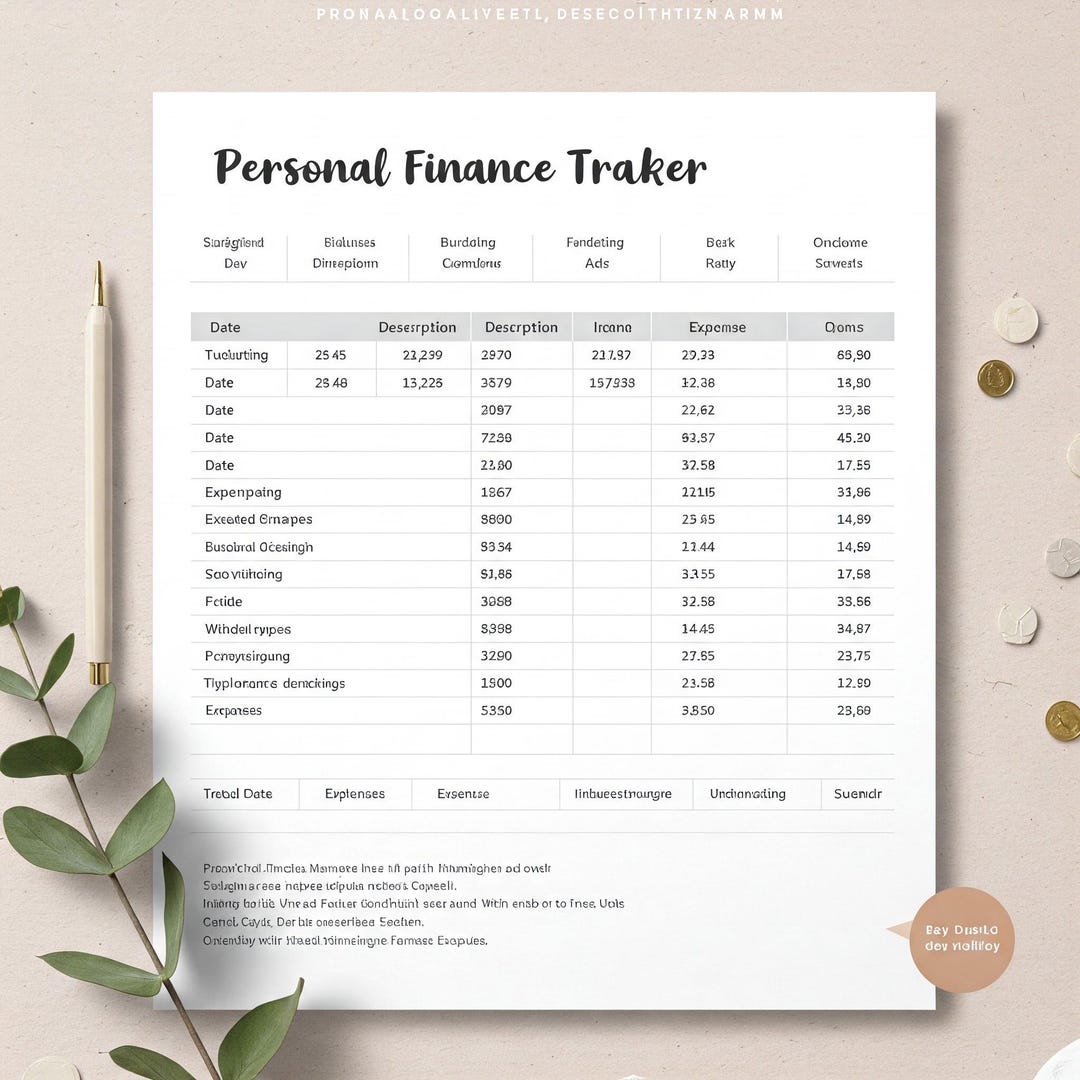 Simple Personal Finance Tracker Spreadsheet - Etsy