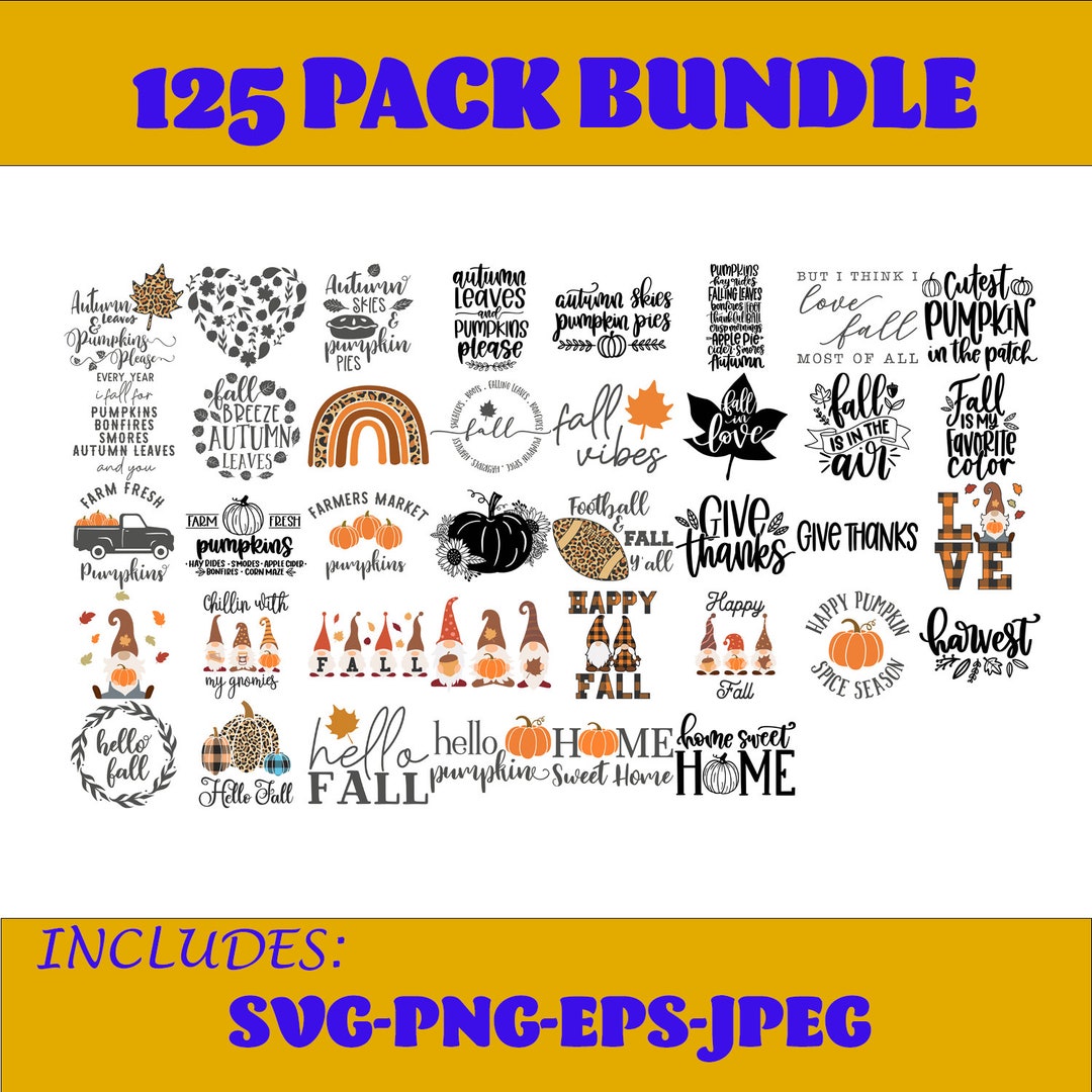 125 Fall Svg, Happy Fall Svg, Fall Svg Bundle, Autumn Svg Bundle, Svg ...