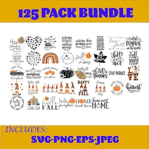 125 Fall Svg, Happy Fall Svg, Fall Svg Bundle, Autumn Svg Bundle, Svg ...