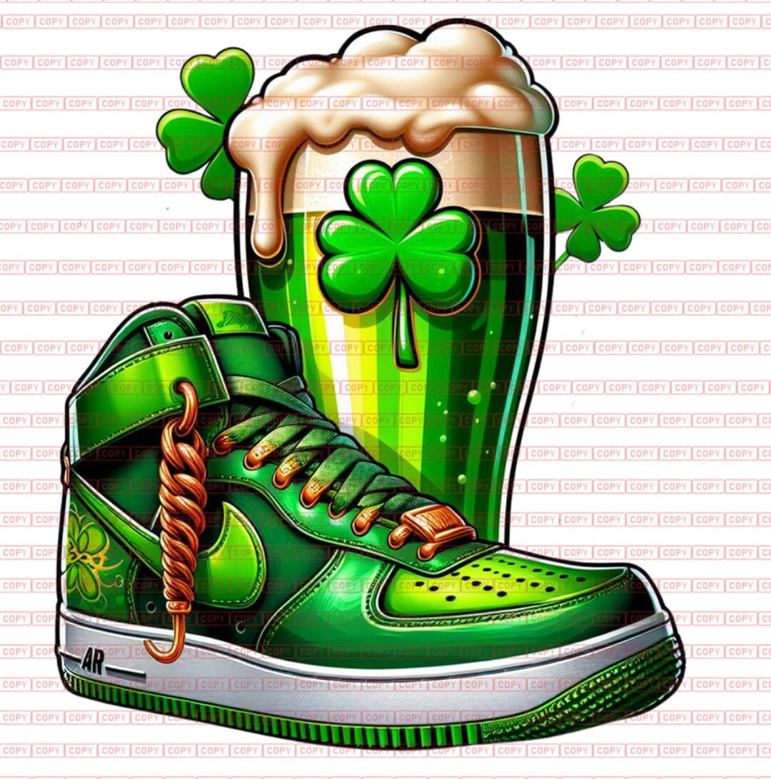 Saint Patricks Day Sneaker Urban Heart Trap Designs Sublimation Instant ...