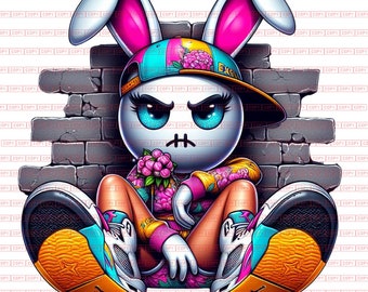 Hip Hop Hood Bunny Easter Urban Trap Designs Sublimation Instant ...