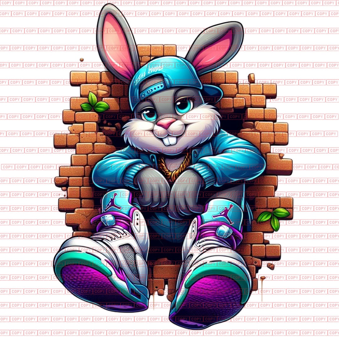 Hip Hop Hood Bunny Easter Urban Trap Designs Sublimation Instant ...