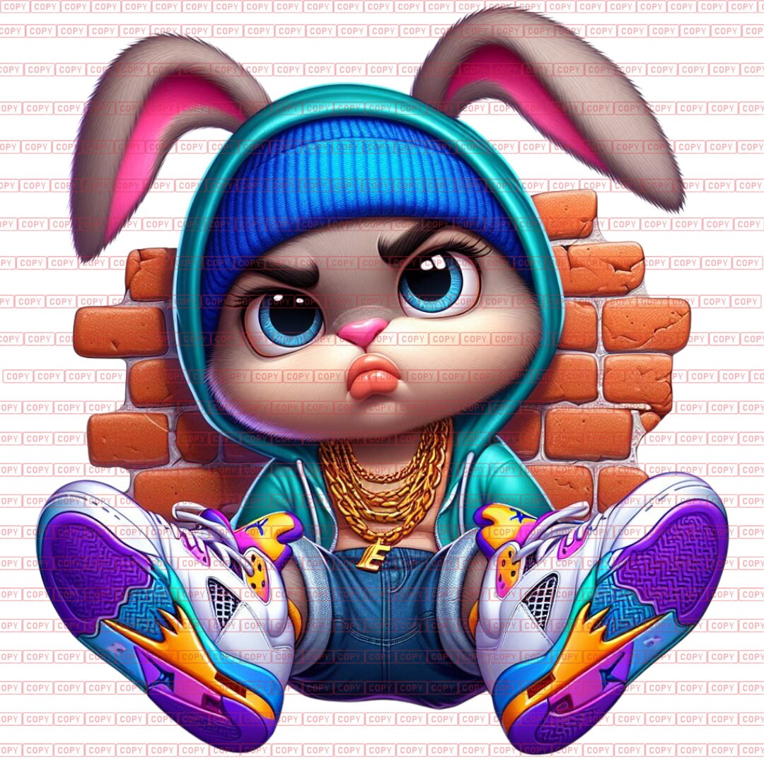 Hip Hop Hood Bunny Easter Urban Trap Designs Sublimation Instant ...
