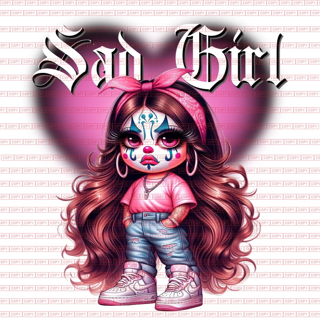 Sad Girl Chola Chicana Designs PNG Sublimation Mexican T-shirt Designs ...