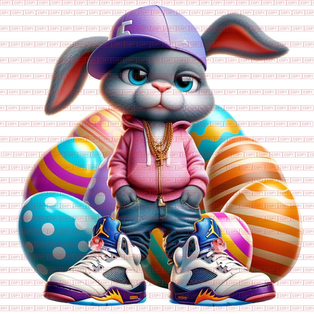 Hip Hop Hood Bunny Easter Urban Trap Designs Sublimation Instant ...